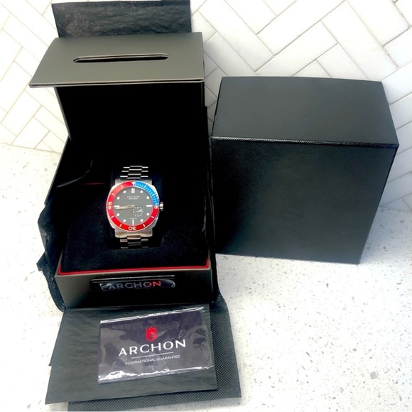 Archon | Accessories | Archon Seafarer Sf5 Mens Watch Black Dial Nib ...